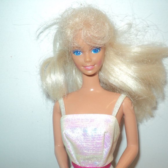 Barbie | Toys | Barbie Crystal Superstar Doll 966 White Iridescent Gown ...